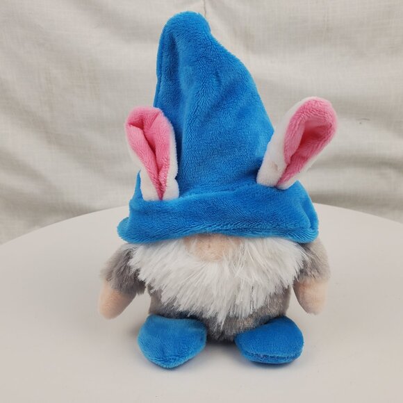 Toys | Fuzzy Friends Easter Plush Gnome With Bunny Ears 7 Gray And Blue ...